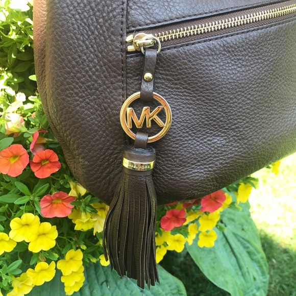 Michael Kors | Bags | Michael Kors Brown Leather Hobo Tassel Bag | Poshmark